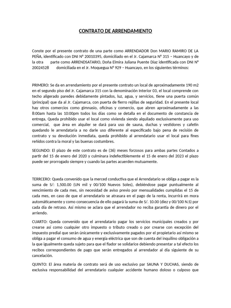 Contrato Mario Juliana | PDF