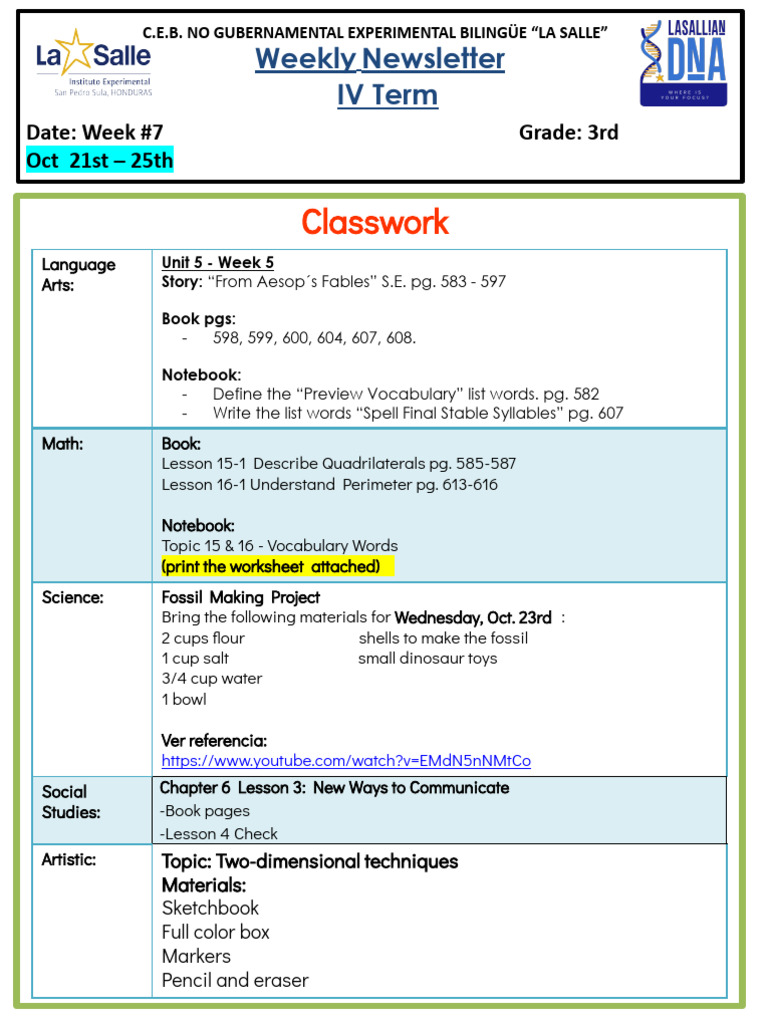 1.-Week #7_Home Agenda Elementary.pptx | PDF