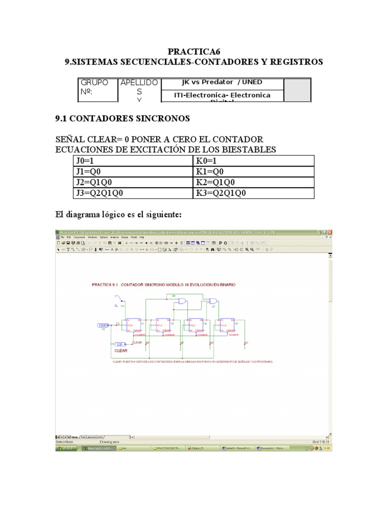 Practica n6-Contadores y Registros | Ingeniería Informática | Informática