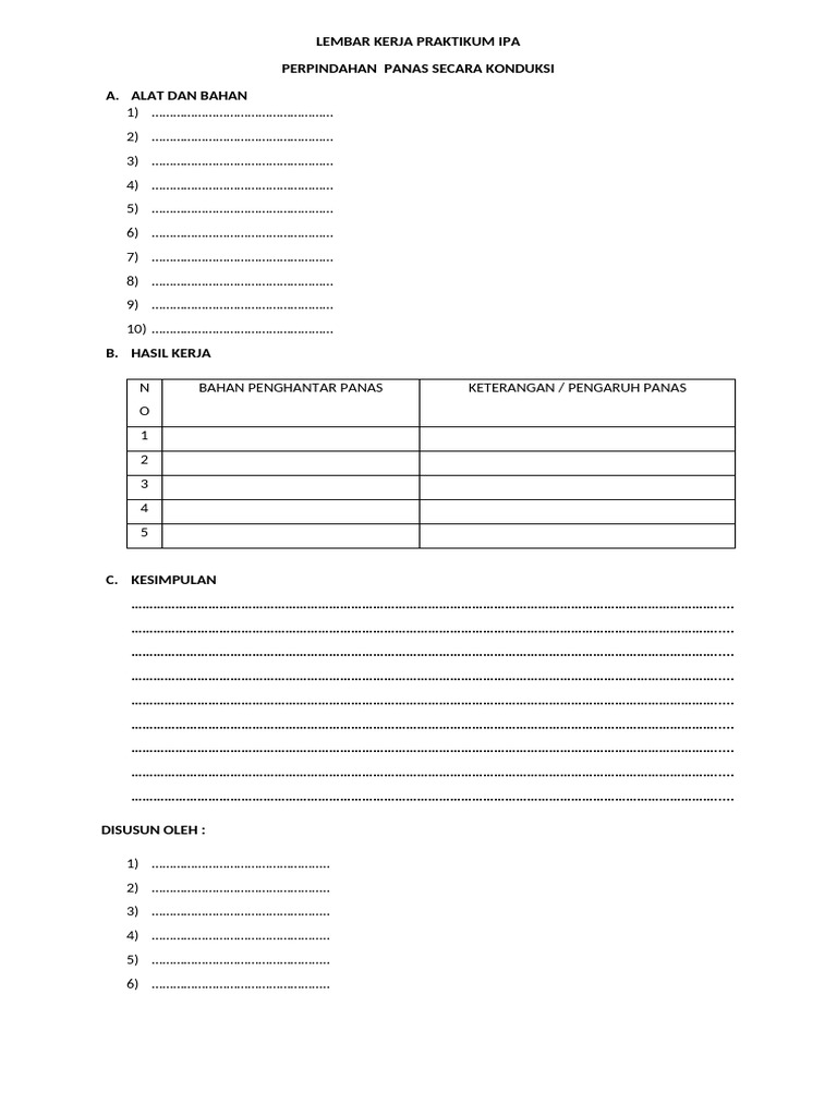 Lembar Kerja Praktikum Ipa | PDF