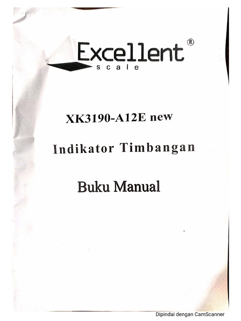 Manual Book Indikator Timbangan Excellent | PDF