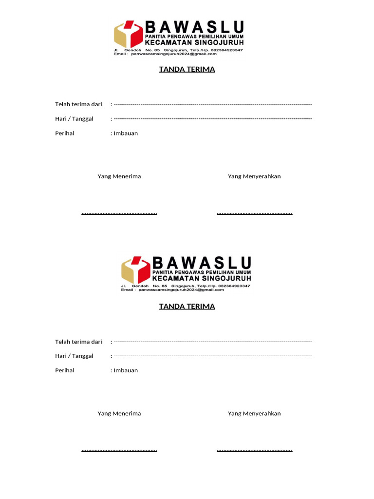 Tanda Terima | PDF