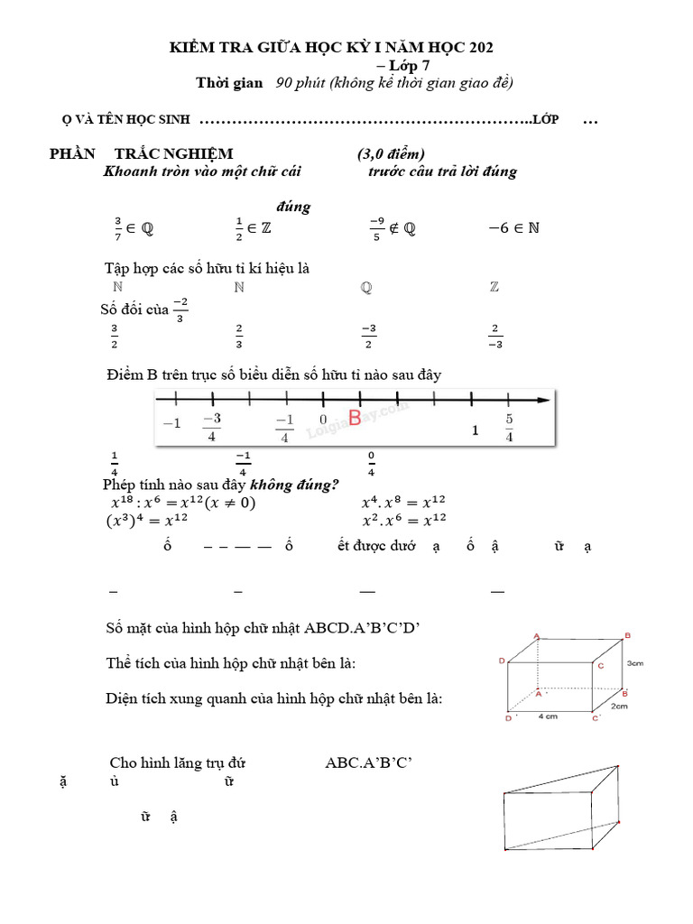 Kiem Tra Giua Ki 1 Chuan CTST | PDF