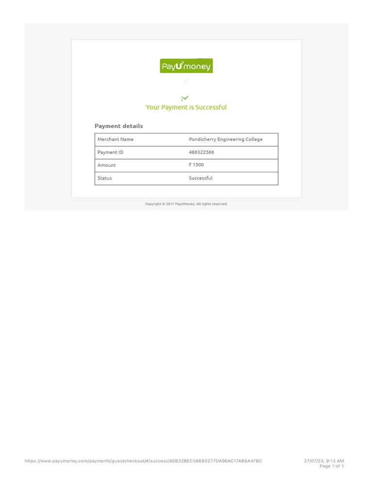 PayUMoney Payment Page | PDF