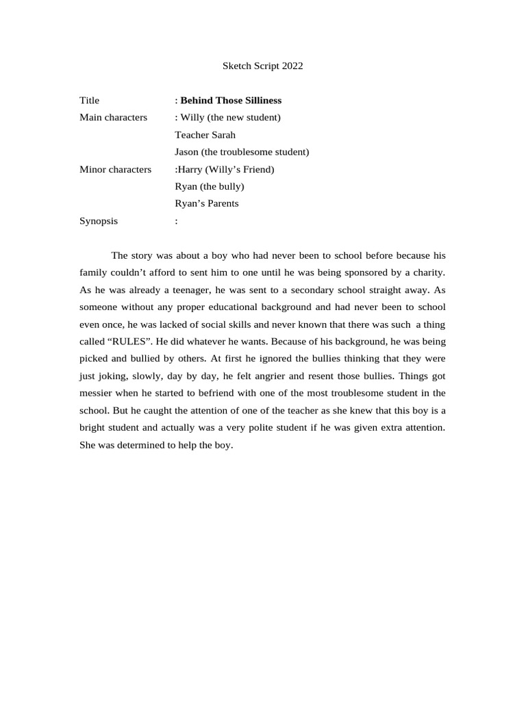 Sketch Script 2022 | PDF | Classroom