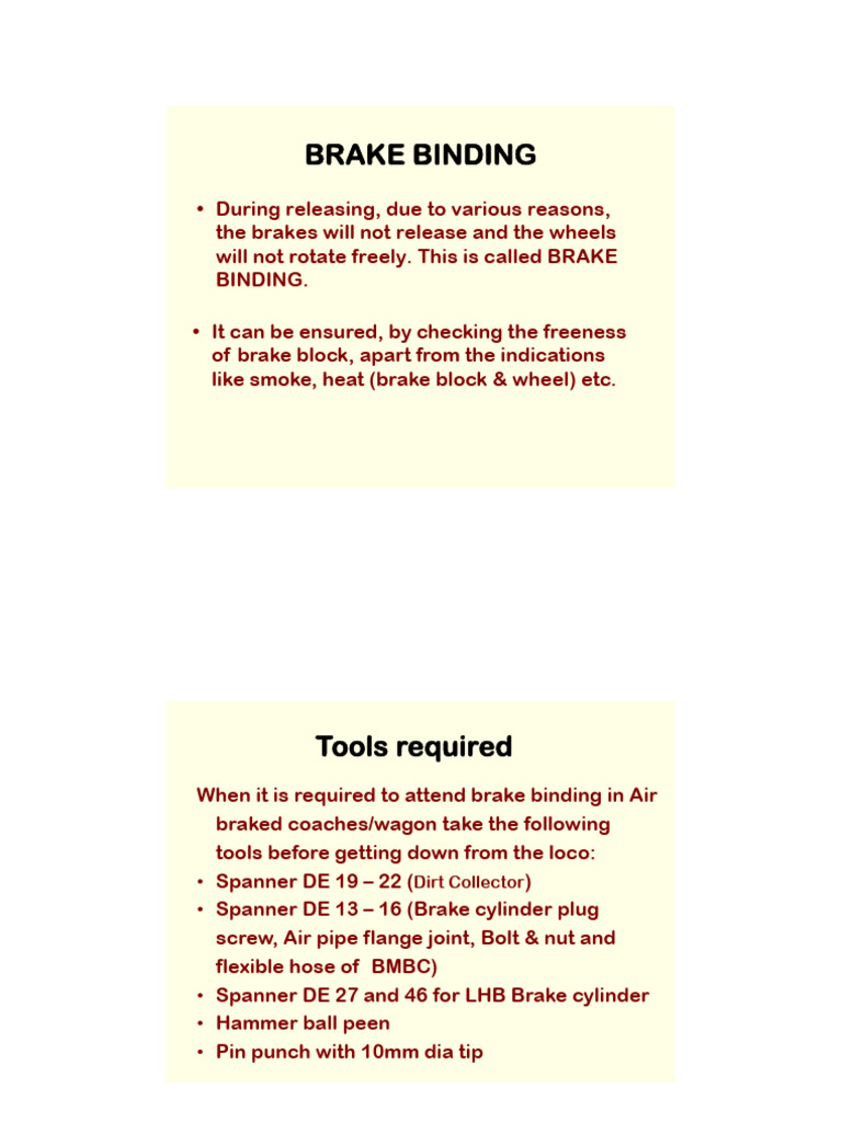 Brake Binding Running Staff | PDF
