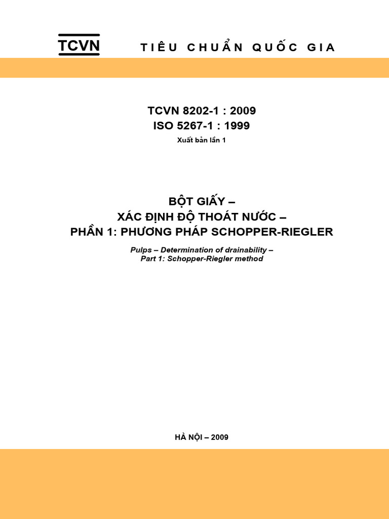 TCVN 8202-1-2009_Bot_Thoat nuoc_Do nghien Schopper-Riegler | PDF