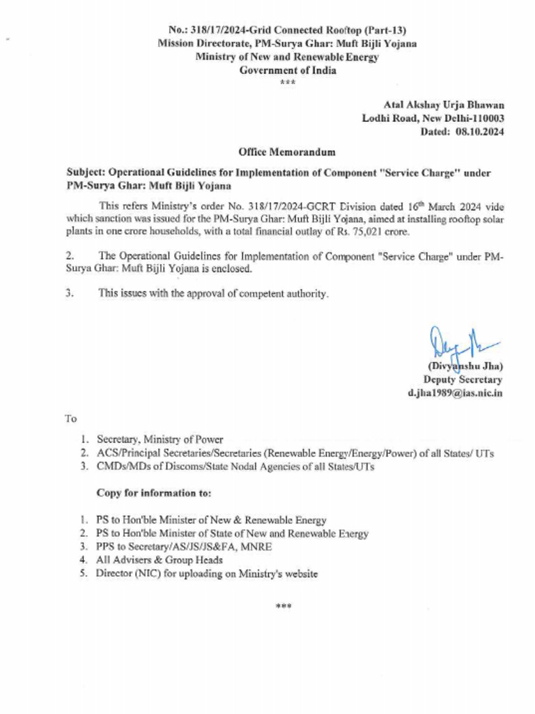 PM Surya Ghar: Muft Bijli Yojana Guidelines | PDF | Economies