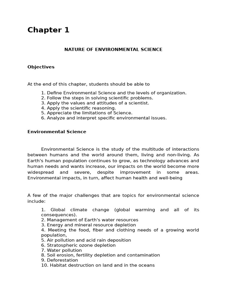 Nature of Environmental Science | PDF | Hypothesis | Ecosystem