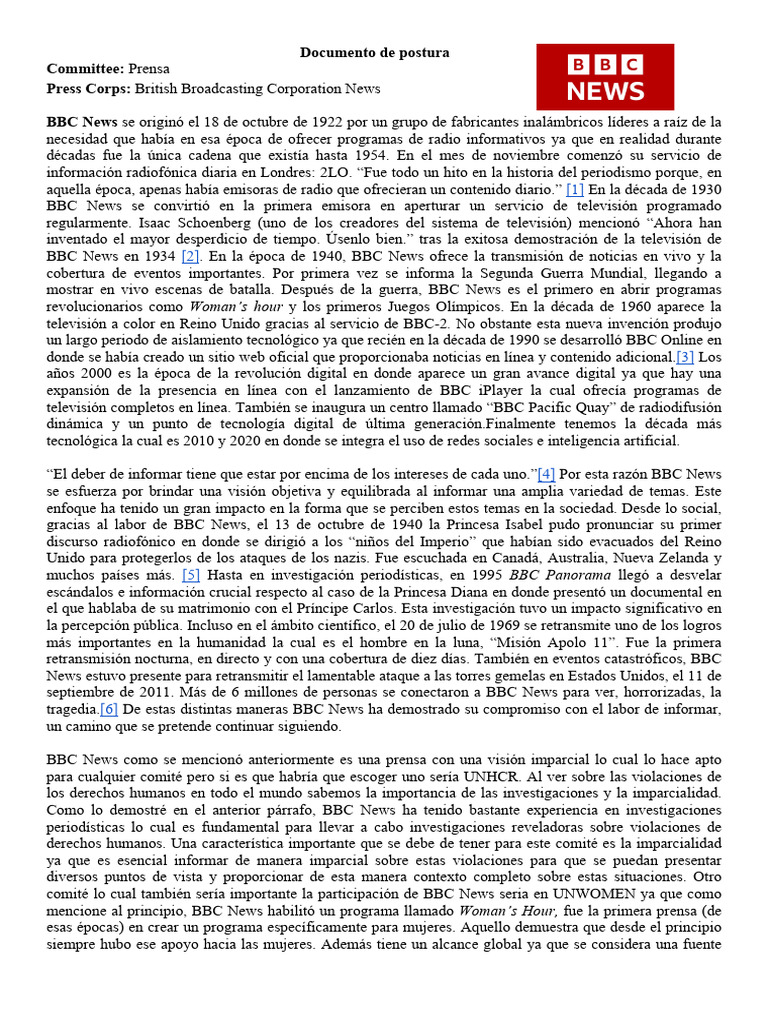 Position Paper - BBC News | PDF | Televisión | Bbc