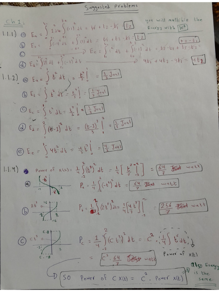 Signals.suggested Problems. Solutions | PDF