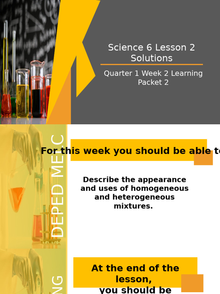 Grade 6 Quarter 1 Solutions | PDF | Mixture | Solvent