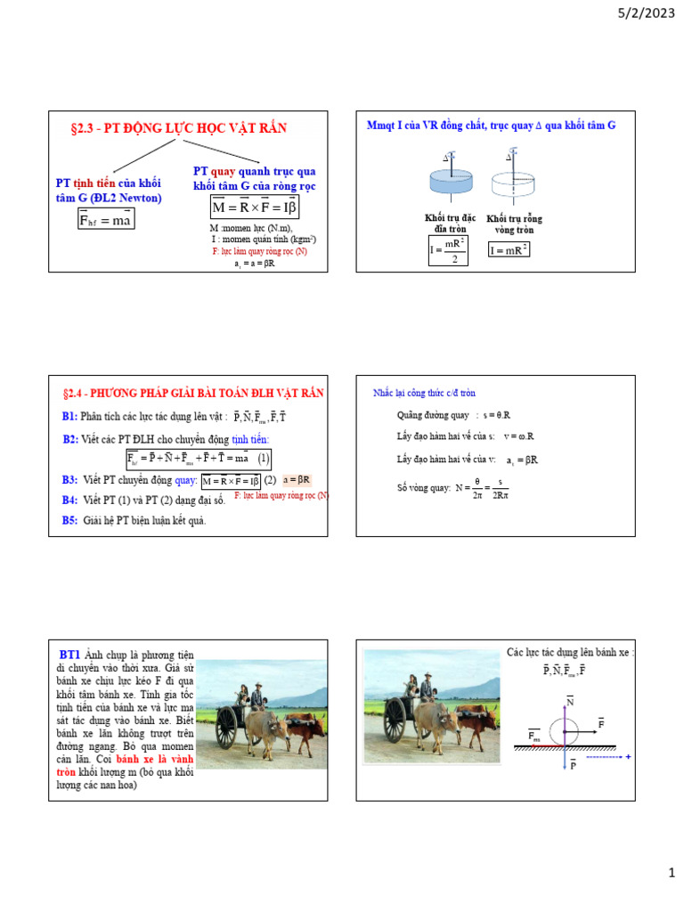 Các dạng BT ôn thi Chương. Vật rắn - CKi | PDF