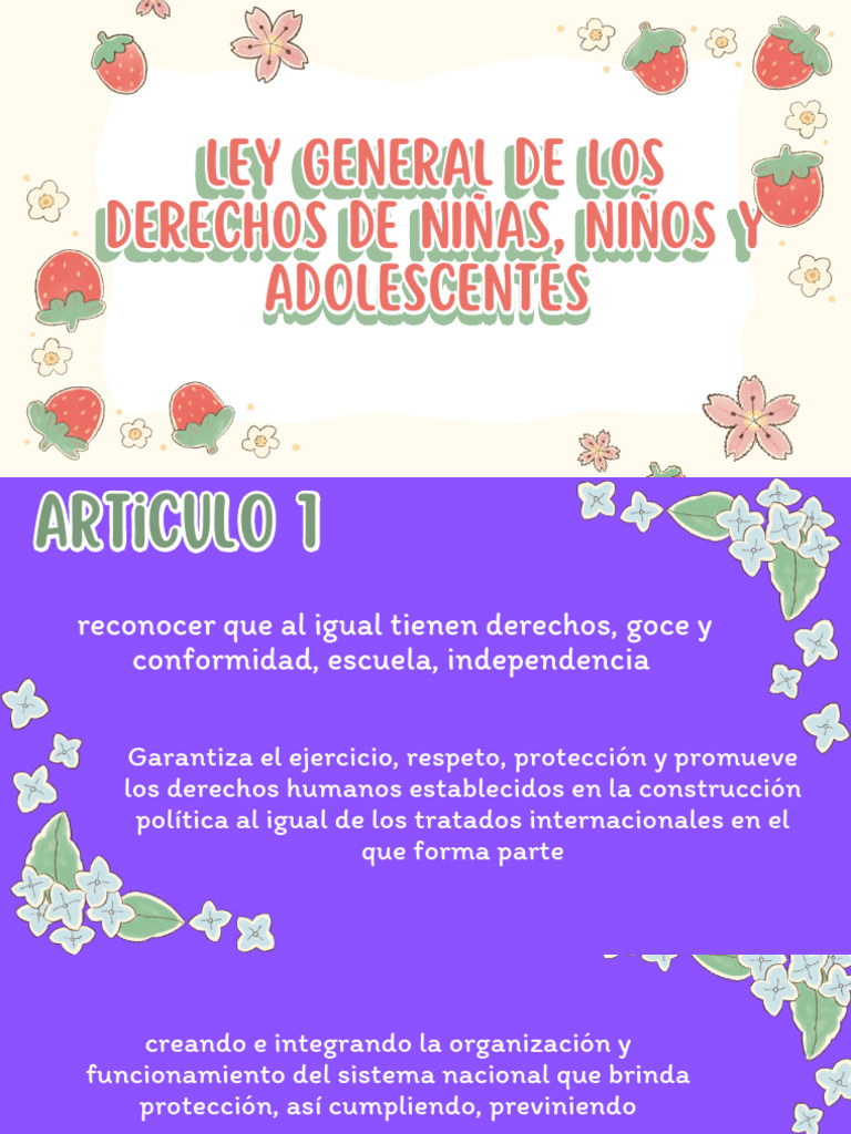 Ley General de Derechos de Niñas, Niños y Adolescentes .PDF | PDF ...