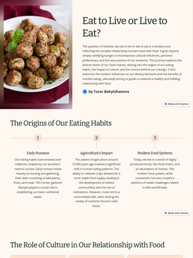 Eat To Live or Live To Eat | PDF | Eating | Foods