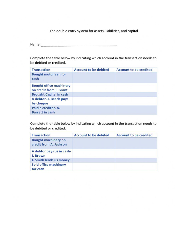 Homework 10-02 Double Entry Records For Assets and Liability | PDF