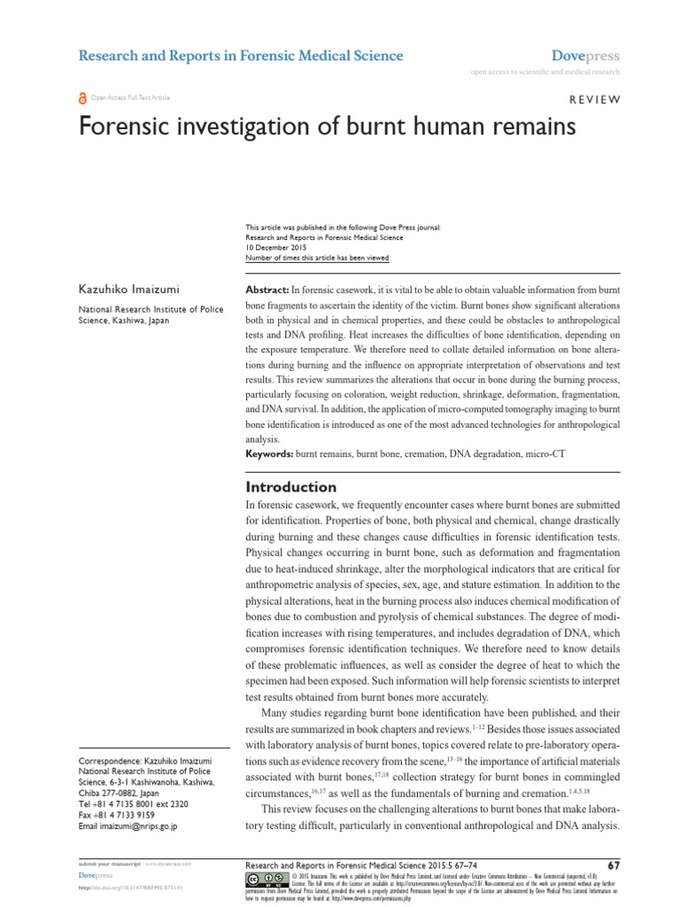 RRFMS 75141 Forensic Investigation of Burnt Human Remains Optimal Pract ...