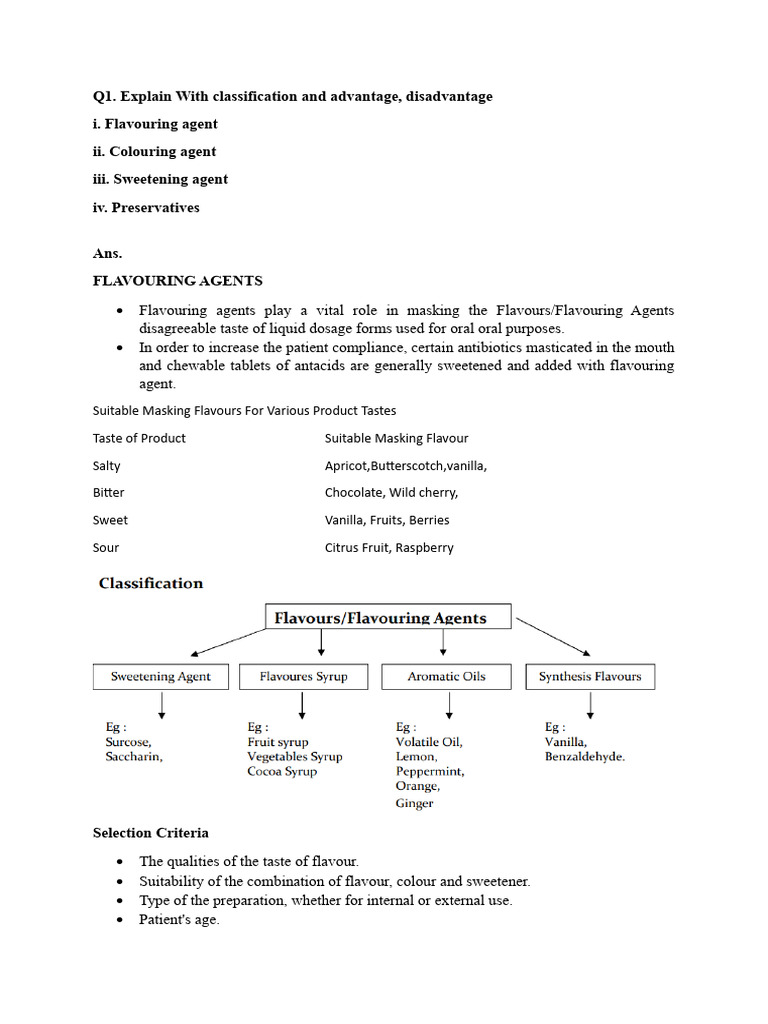 Classification of Pharmaceutical Aids | PDF | Taste | Sugar Substitute