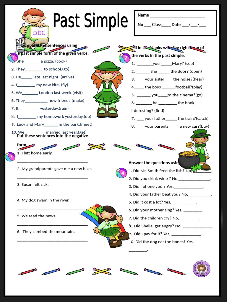 Past Simple Fun Activities Games 47568 | PDF | Language Arts ...