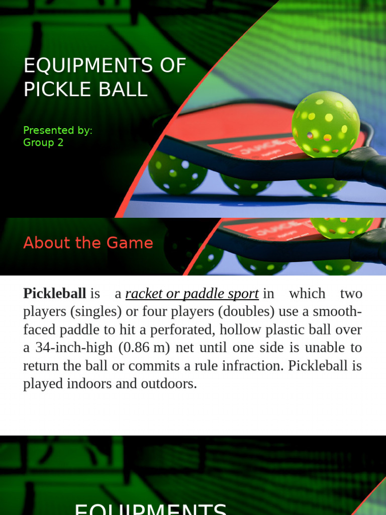 Group 2 Equipments of Pickleball | PDF | Ball Games