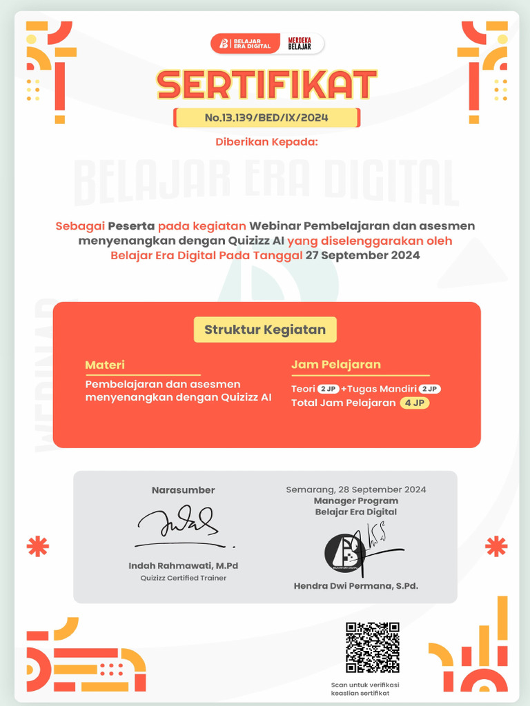 Sertifikat ISMAWATI | PDF
