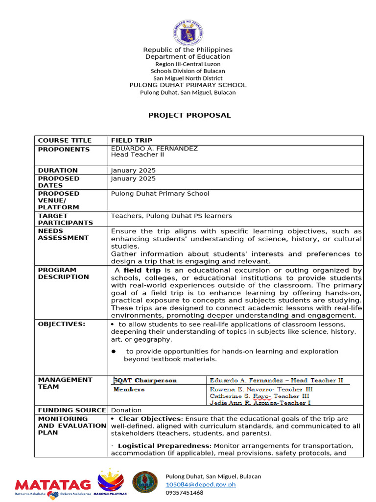 Field Trip | PDF | Teachers | Learning