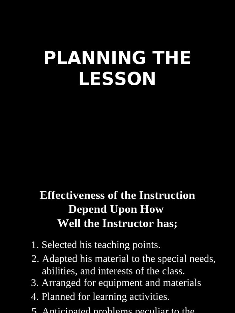 Lesson Planning | PDF | Lesson Plan | Teaching Method