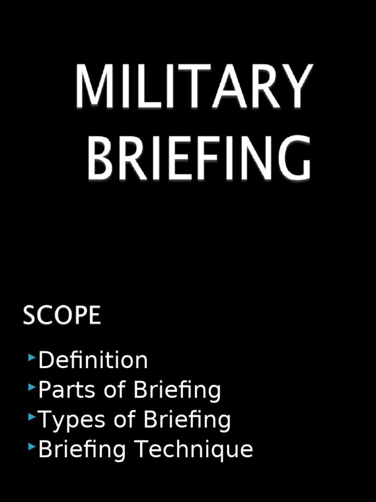 Military Briefing | PDF
