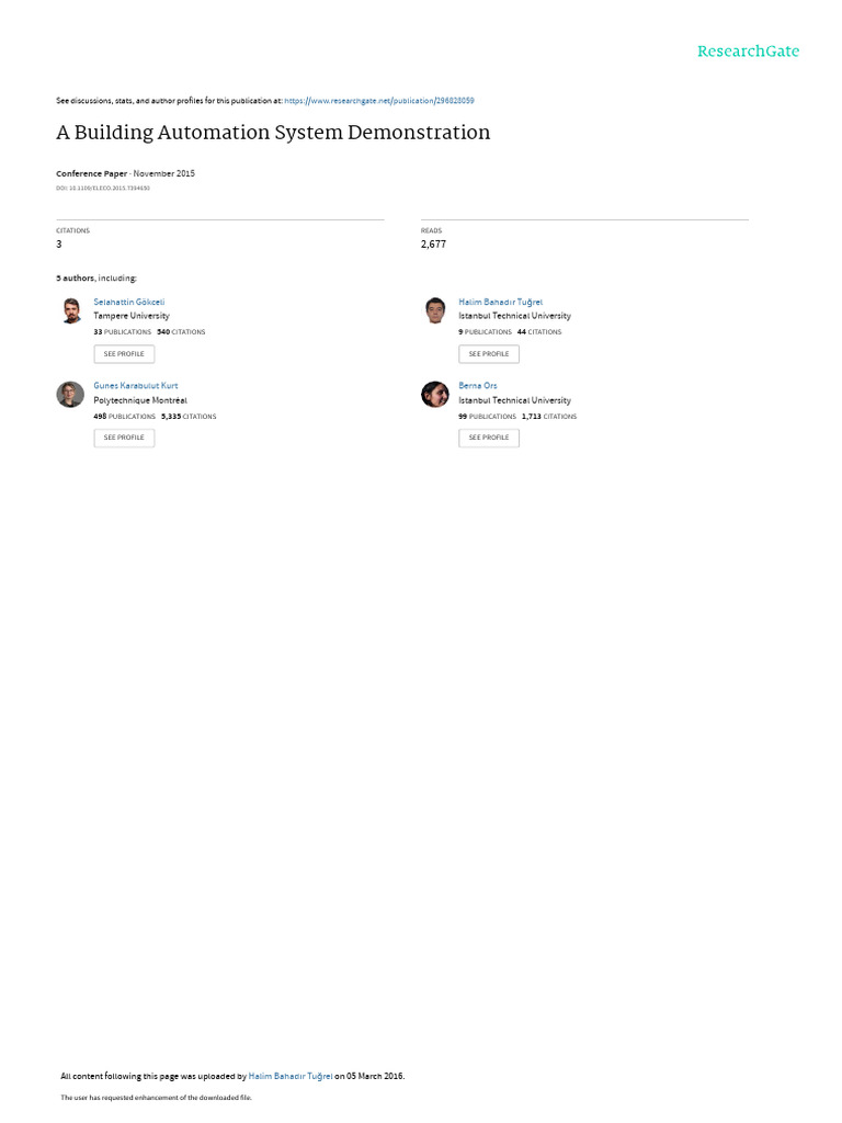 A Building Automation System Demonstration: November 2015 | PDF ...