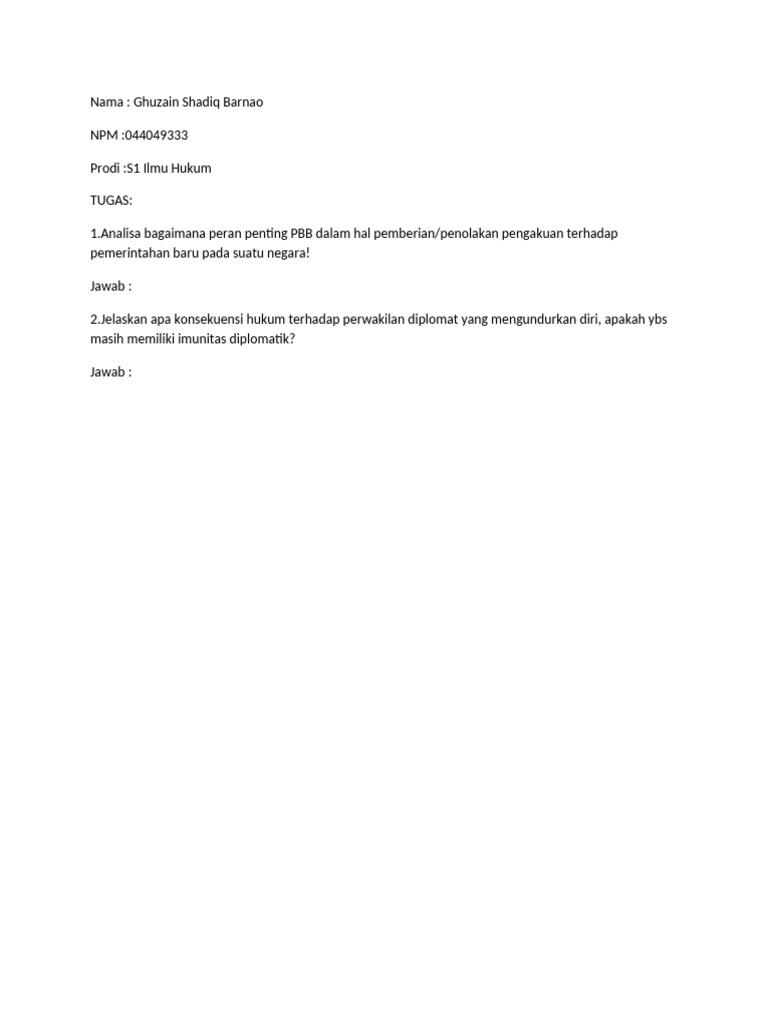 Tugas 2 Hukum Internasional Zain | PDF