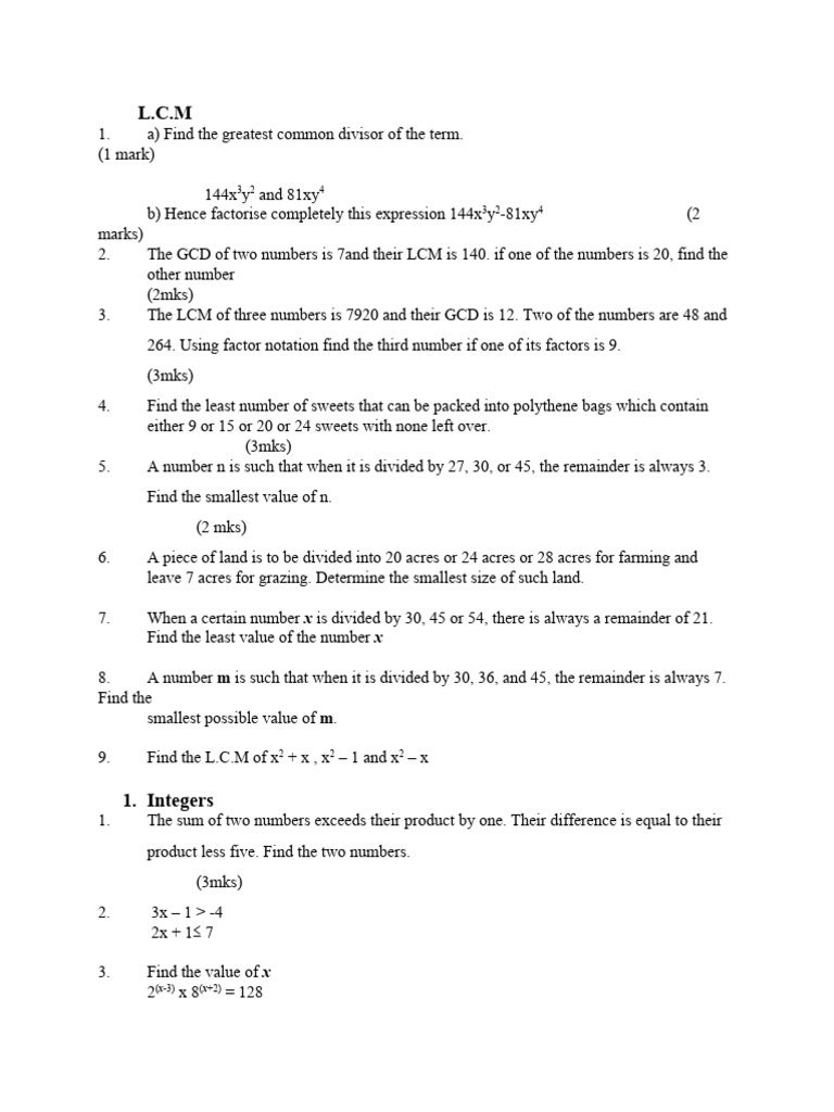 Advanced Maths Quiz | PDF
