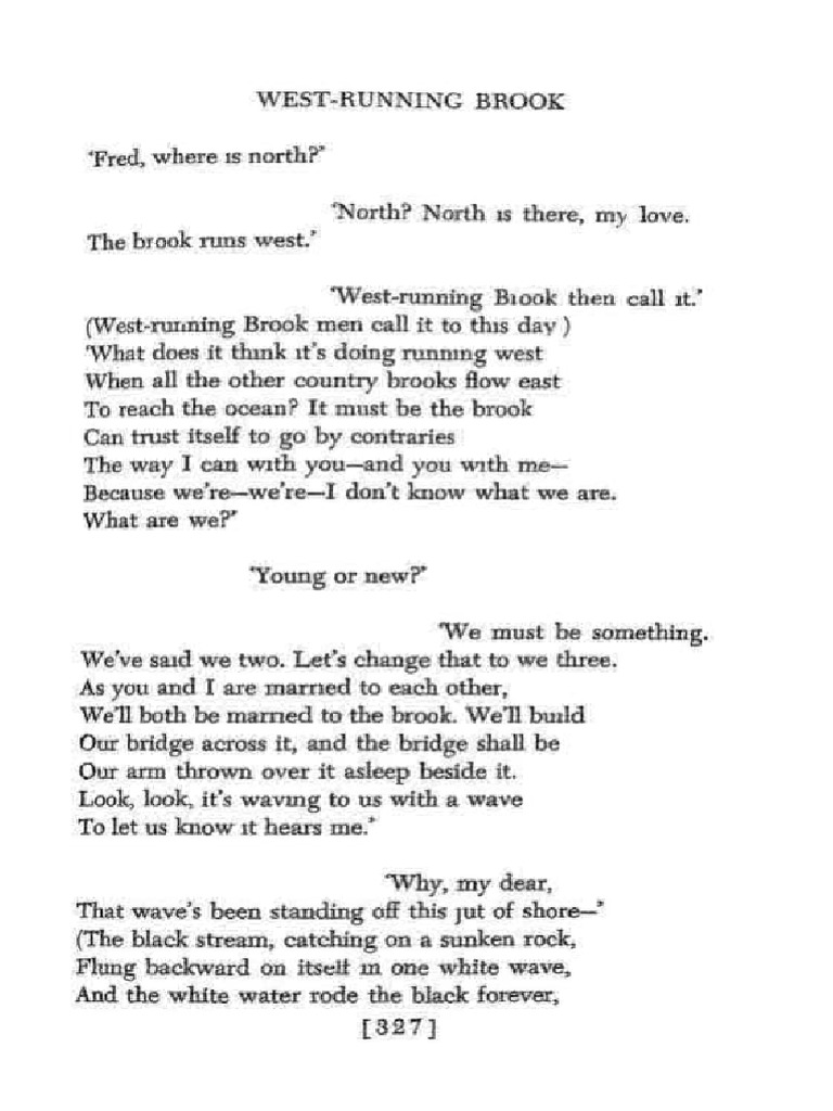 West-Running Brook: A Poetic Exploration | PDF | Art