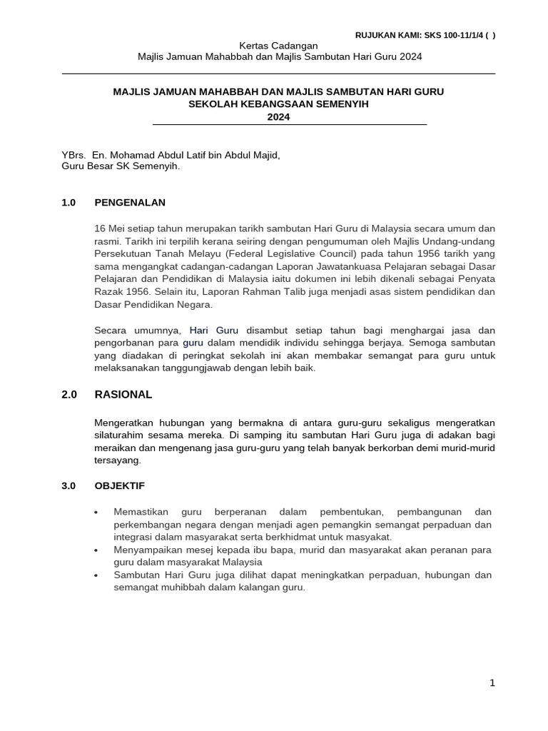 Kertas Cadangan SHG Dan JM | PDF