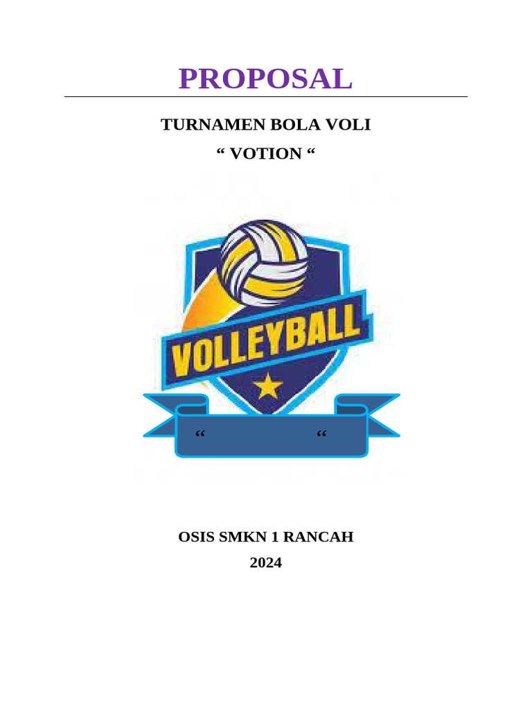Tugas Proposal Bola Voli B. Indo Pa Dedi | PDF