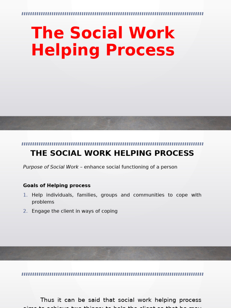 The Social Work Helping Process | PDF | Goal | Motivation