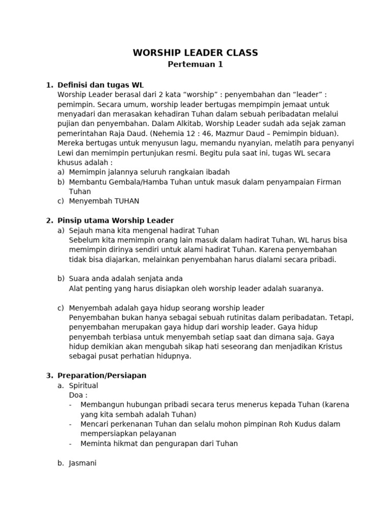 WORSHIP LEADER | PDF