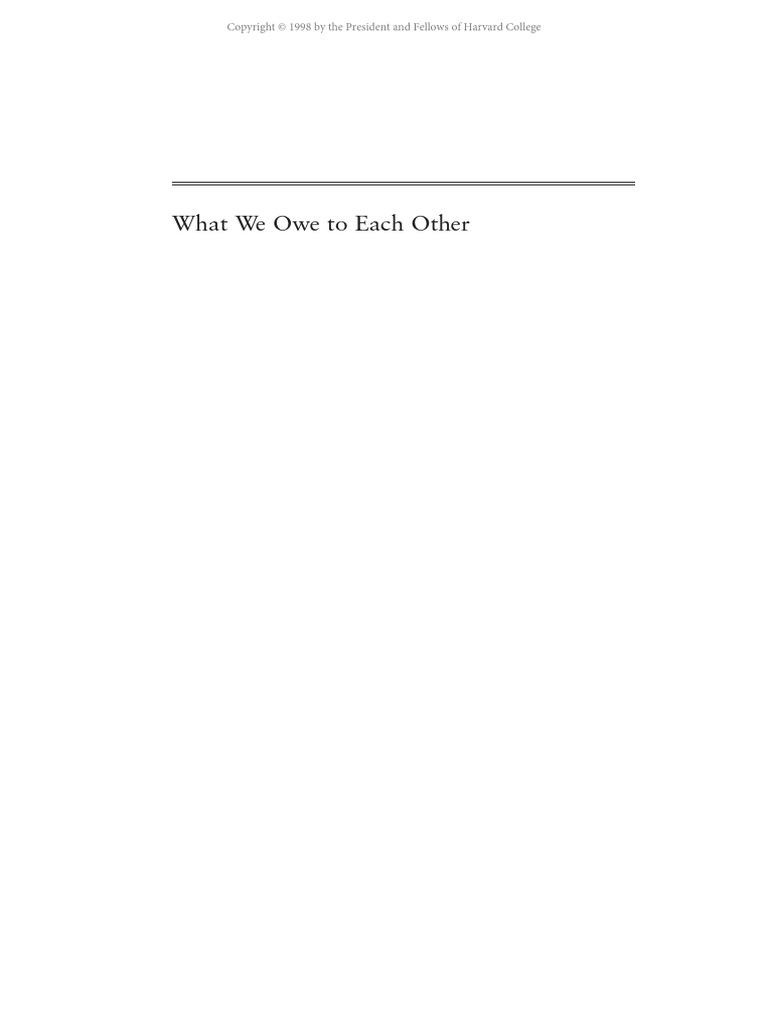What We Owe To Each Other | PDF | Reason | Morality