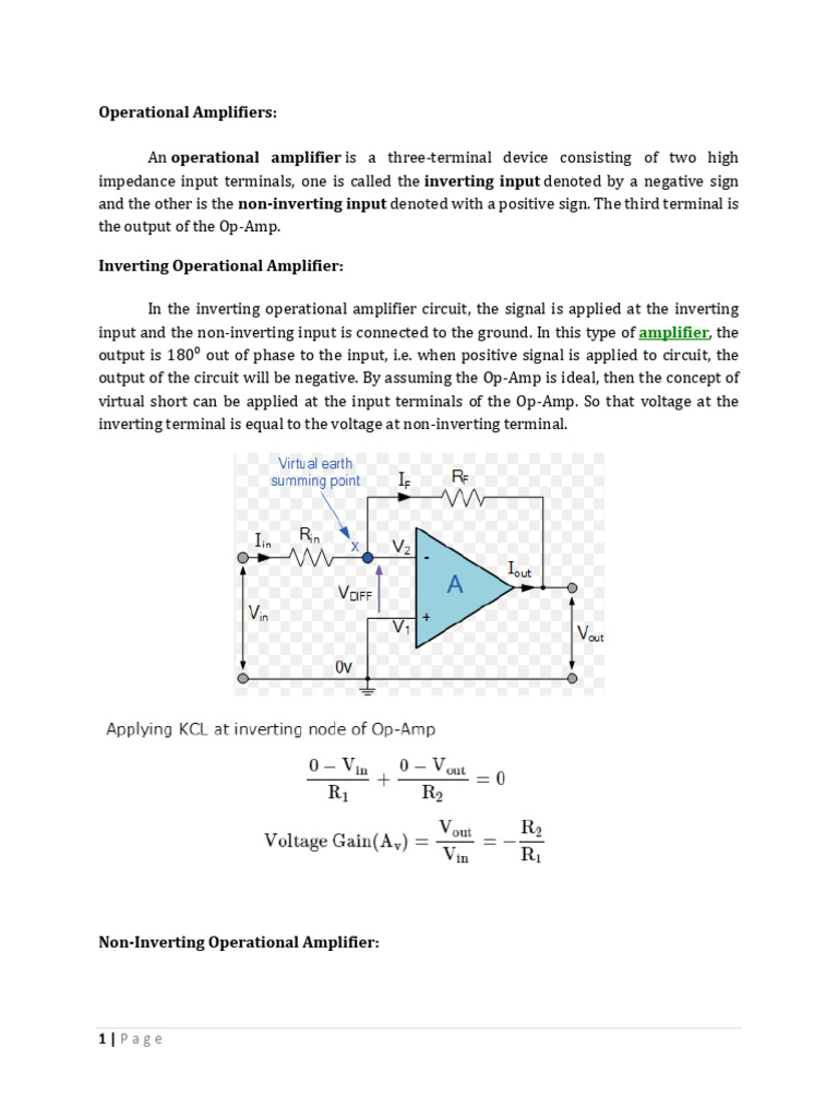 U - IV - Operational Amplifiers | PDF | Operational Amplifier | Amplifier