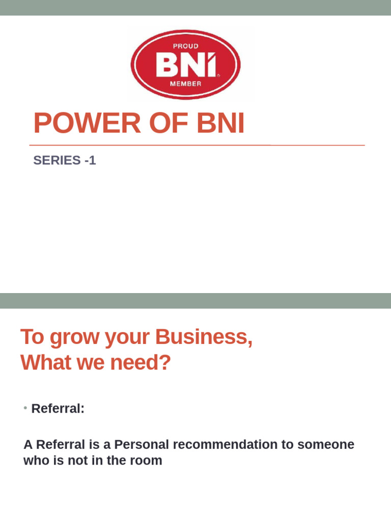 BNI: Simple Strategies for Growth | PDF