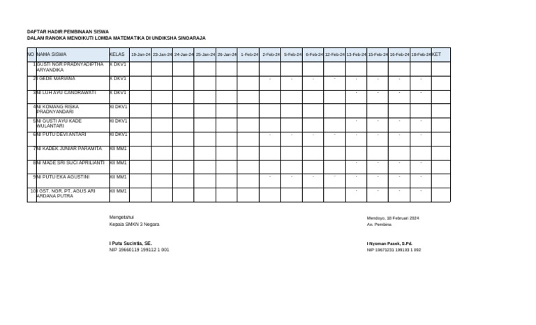 Daftar Hadir GLM 2024 | PDF