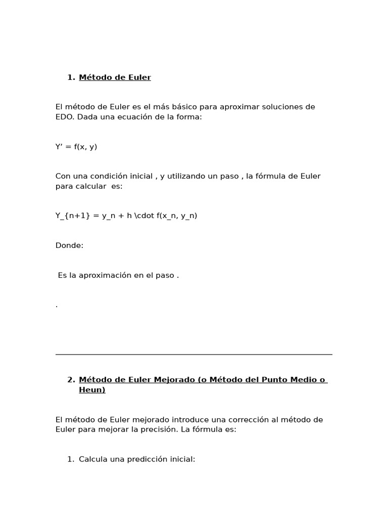 Método de Euler | PDF | Métodos y materiales de enseñanza | Informática