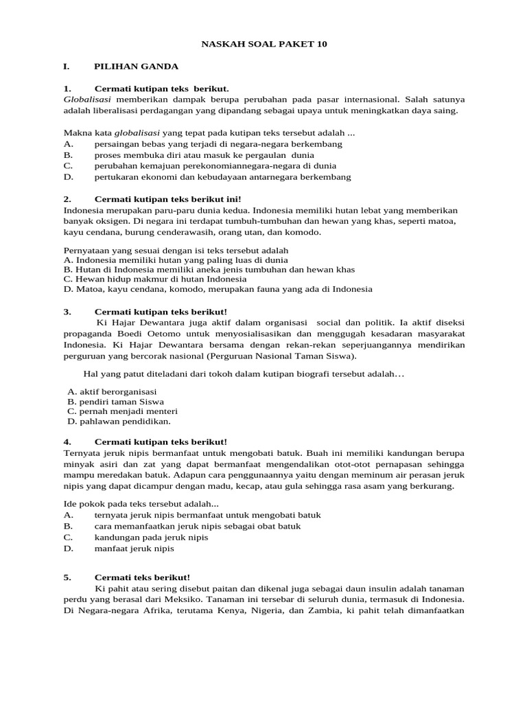NASKAH SOAL KEL 10 | PDF
