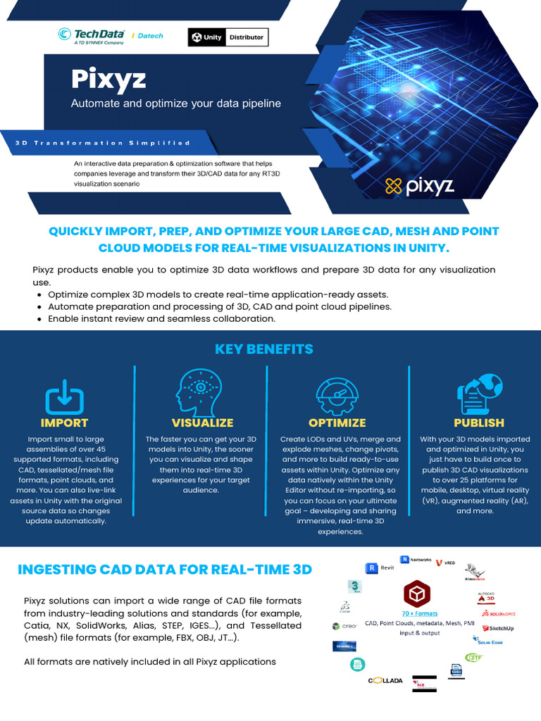 Pixyz Brochure - Revised | PDF | 3 D Computer Graphics | Unity (Game Engine)