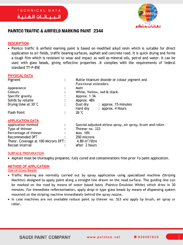PAINTCO - Traffic and Airfield Marking Paint 2344 | PDF