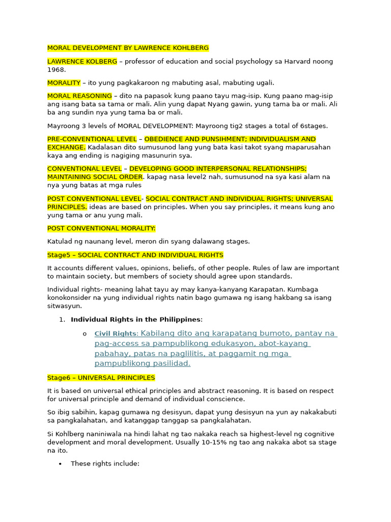 Kohlberg's Theory Script | PDF | Liberal Arts Education | Social Psychology