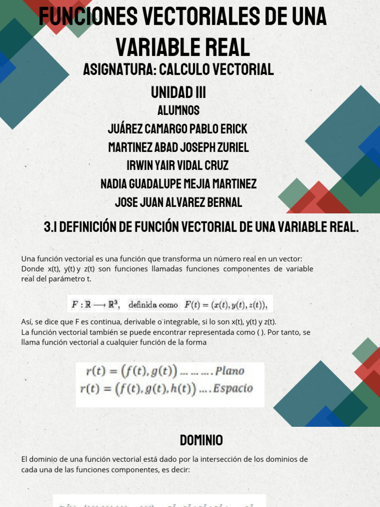 Presentacion Trabajo Final de Grado Profesional Moderna Azul | PDF | Vector Euclidiano | Integral