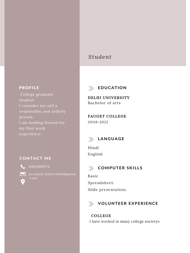 White Simple Student CV Resume - 20240911 - 164809 - 0000 | PDF ...