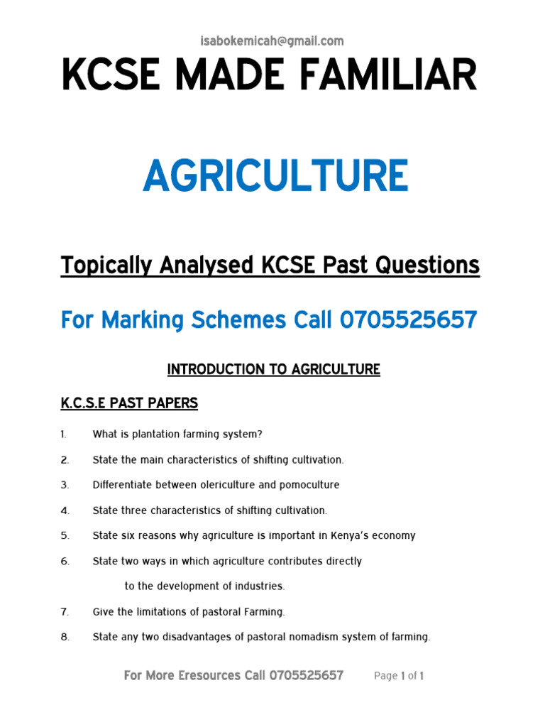 1588177956agric Made Familiar Qns | PDF