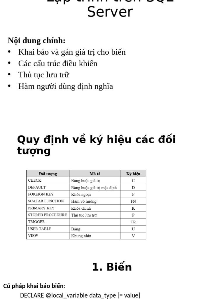 Lập Trình Trên SQL Server | PDF
