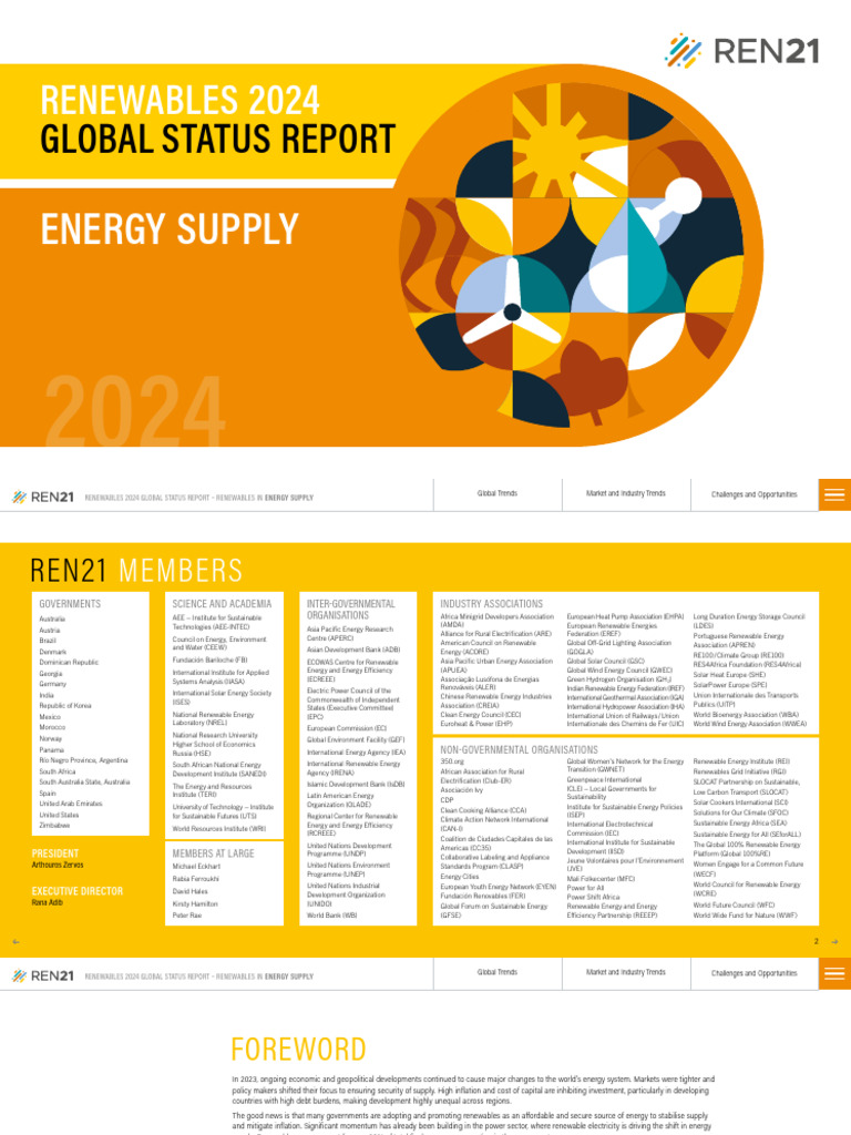 Renewables 2024 Global Status Report | PDF | Renewable Energy ...